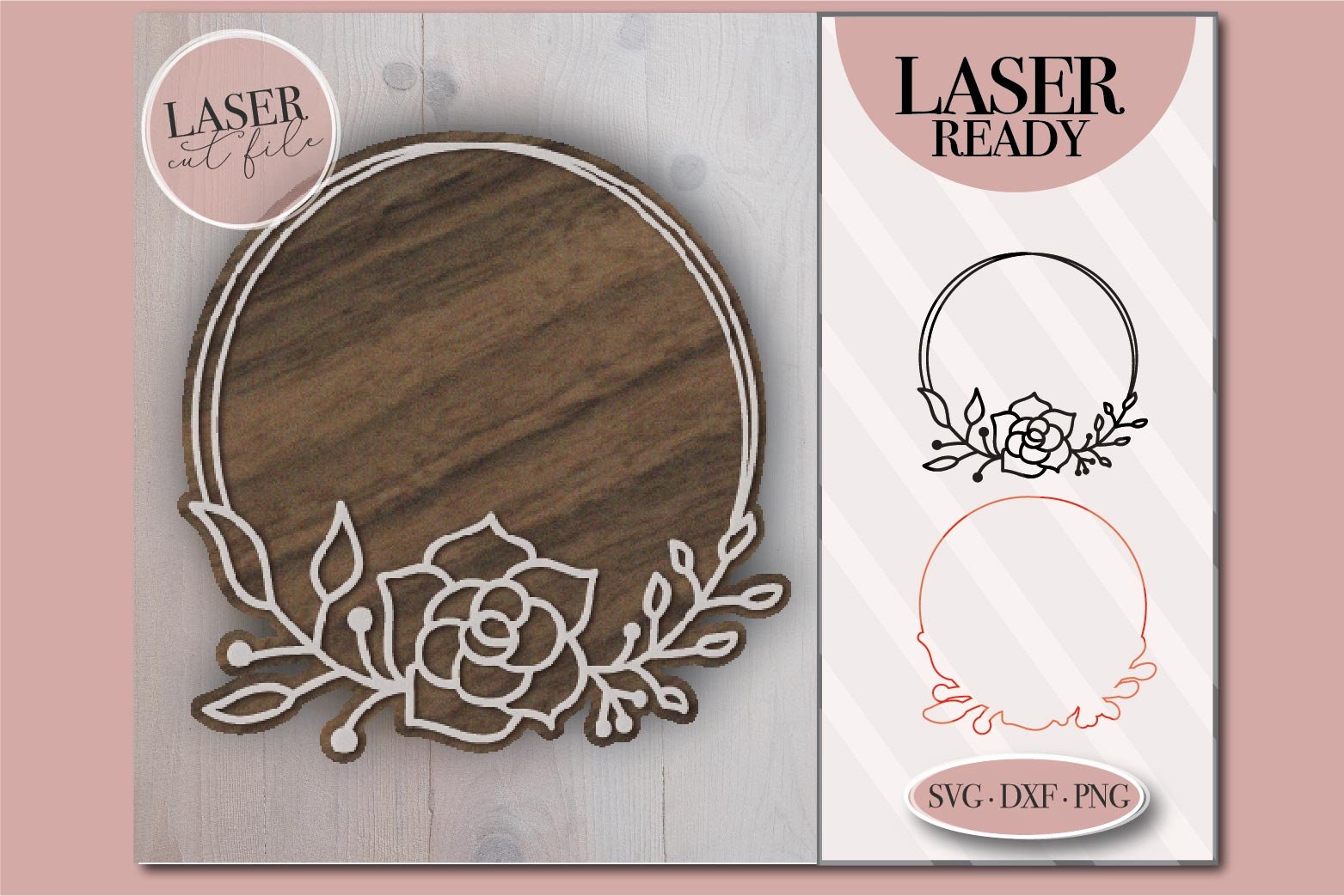 Nursery Name Sign svg Round Floral Laser file Layered Floral | Etsy