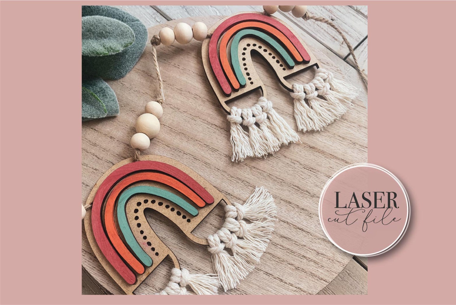 Rainbow Macrame Garland Svg Macrame Wall Hanging Svg Boho - Etsy