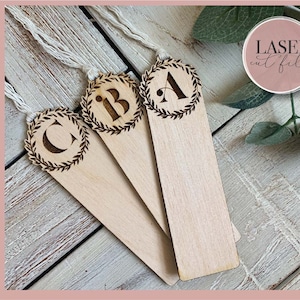 Boho Monogram Bookmarks Svg, Laser Bookmark Svg, Custom Bookmark Svg ...