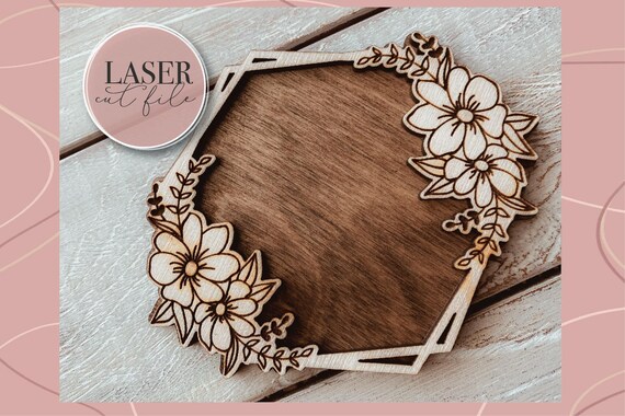 Digital Art & Collectibles Score File Laser Glowforge ready Hexagon ...