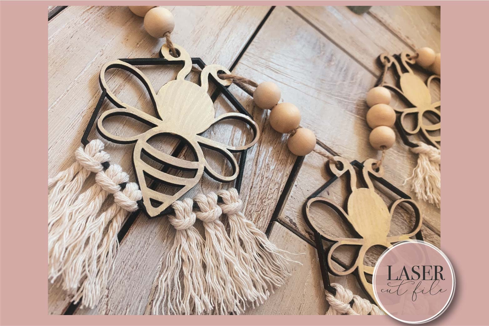 Honey Bee Macrame Garland Svg Macrame Wall Hanging Svg - Etsy Canada