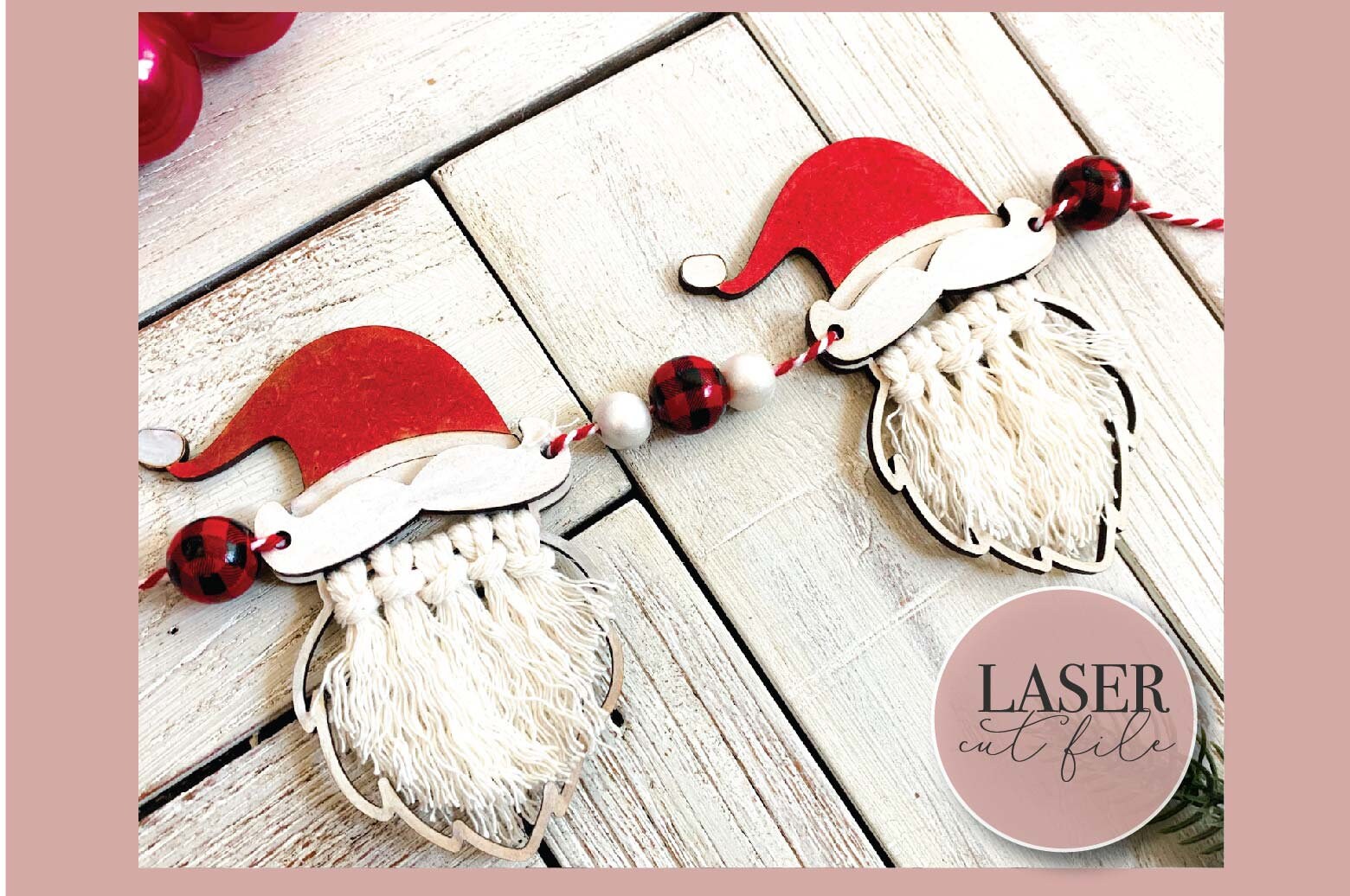 Santa Macrame Garland Svg Laser Ready File Macrame Garland - Etsy