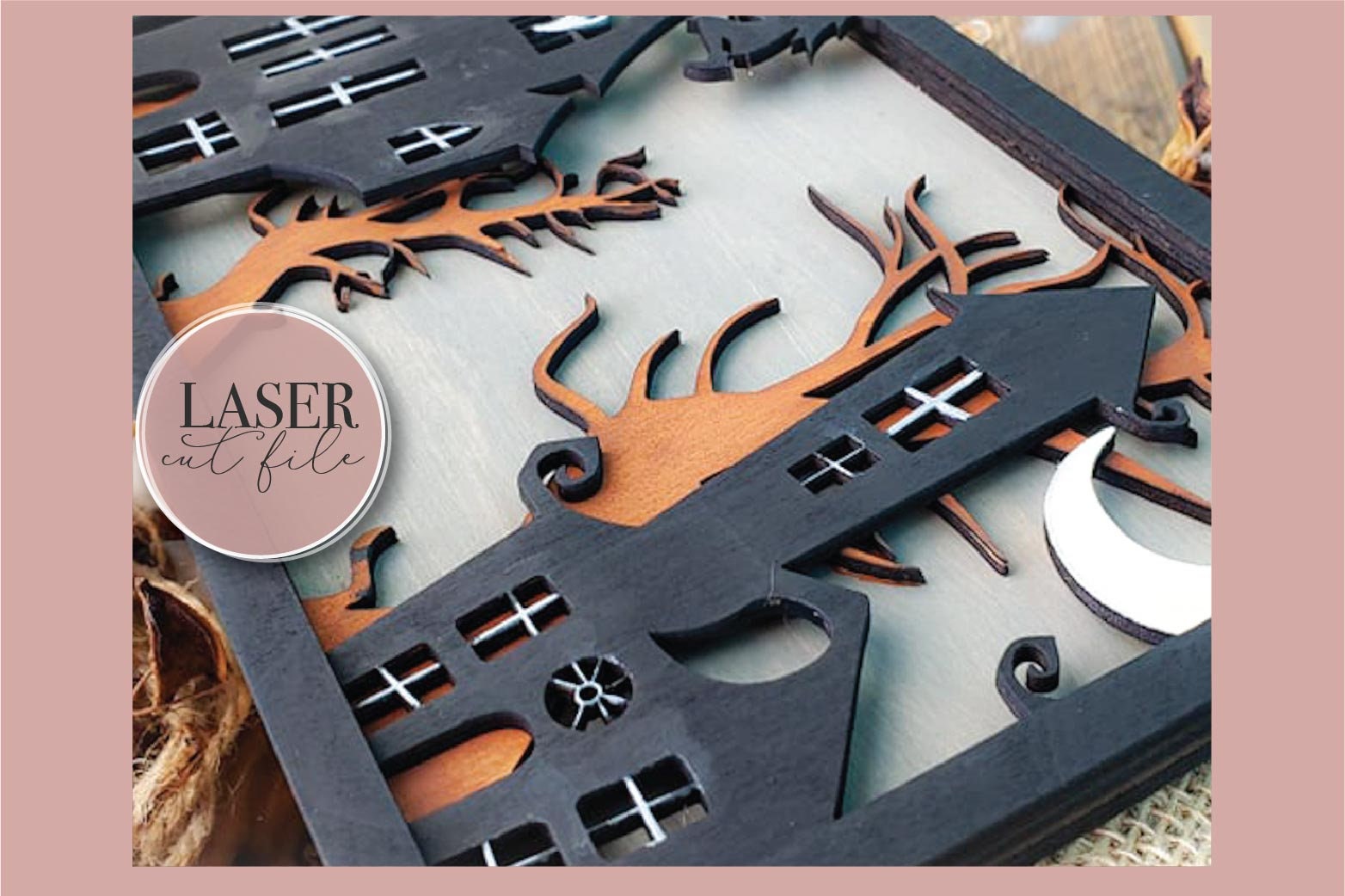 Haunted House SVG Laser Halloween Sign Laser File Halloween - Etsy