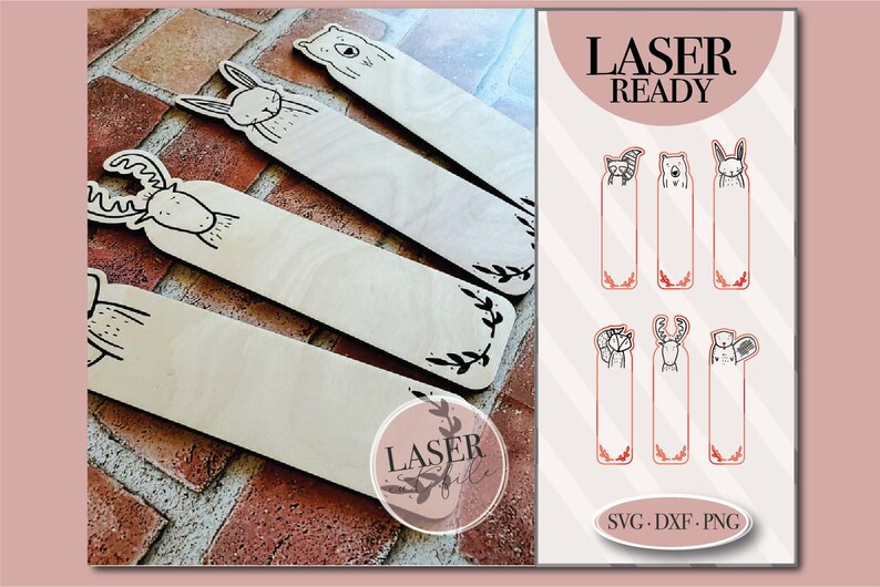 Woodland Animals Bookmarks Svg Laser Bookmark Svg Custom - Etsy
