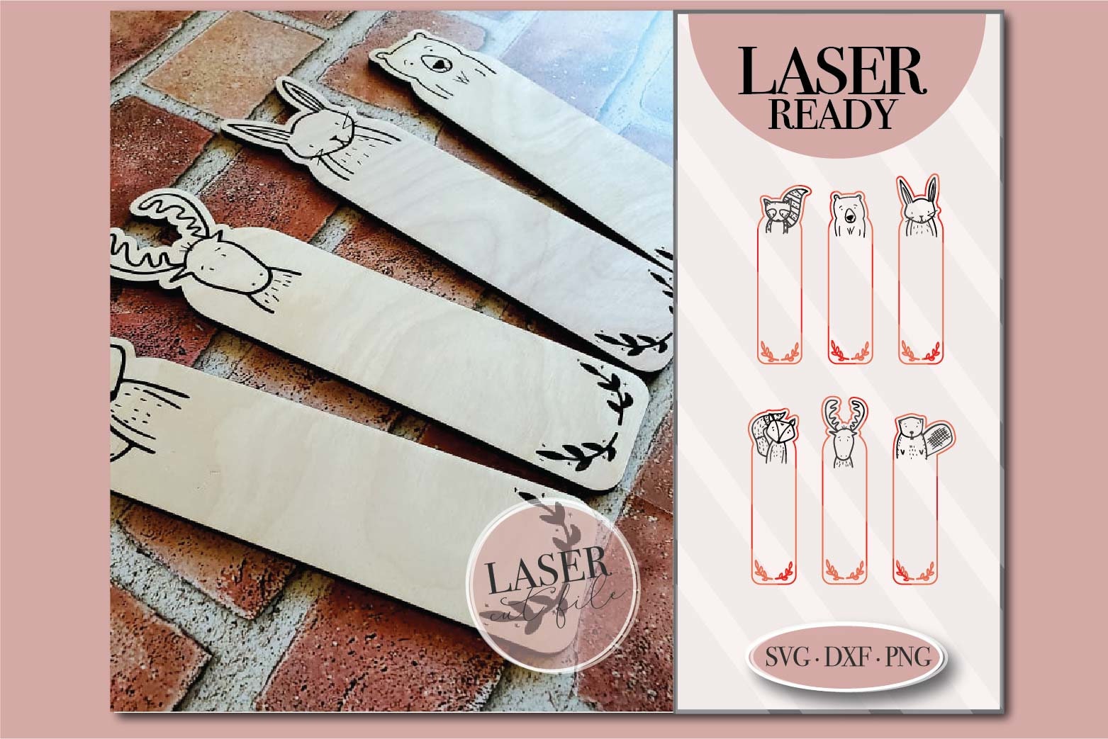 Woodland Animals Bookmarks Svg Laser Bookmark Svg Custom - Etsy