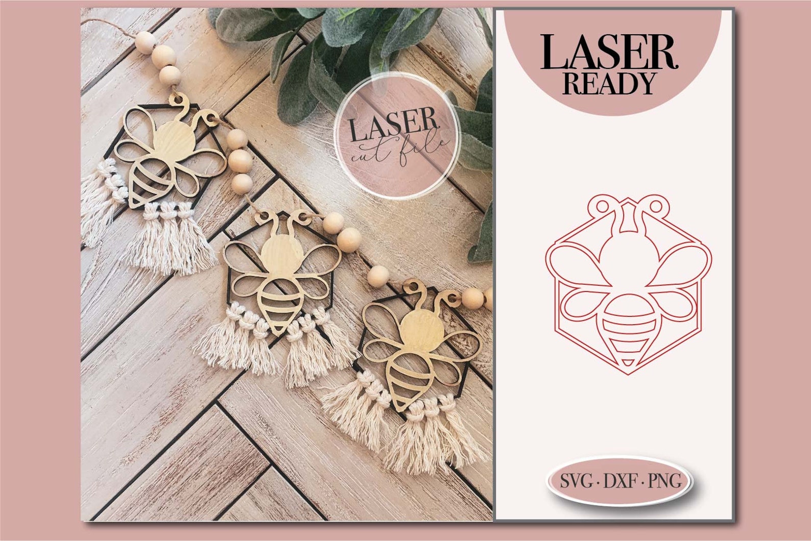 Honey Bee Macrame Garland Svg Macrame Wall Hanging Svg | Etsy