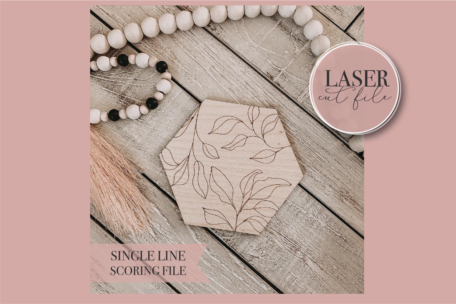 Hexagon Frame Svg Score File Laser Scoring File Floral | Etsy