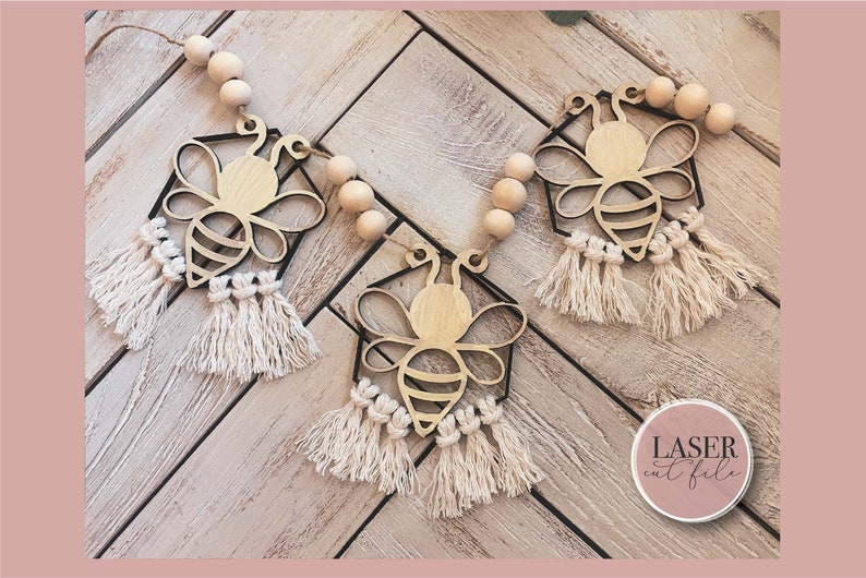 Honey Bee Macrame Garland Svg Macrame Wall Hanging Svg | Etsy