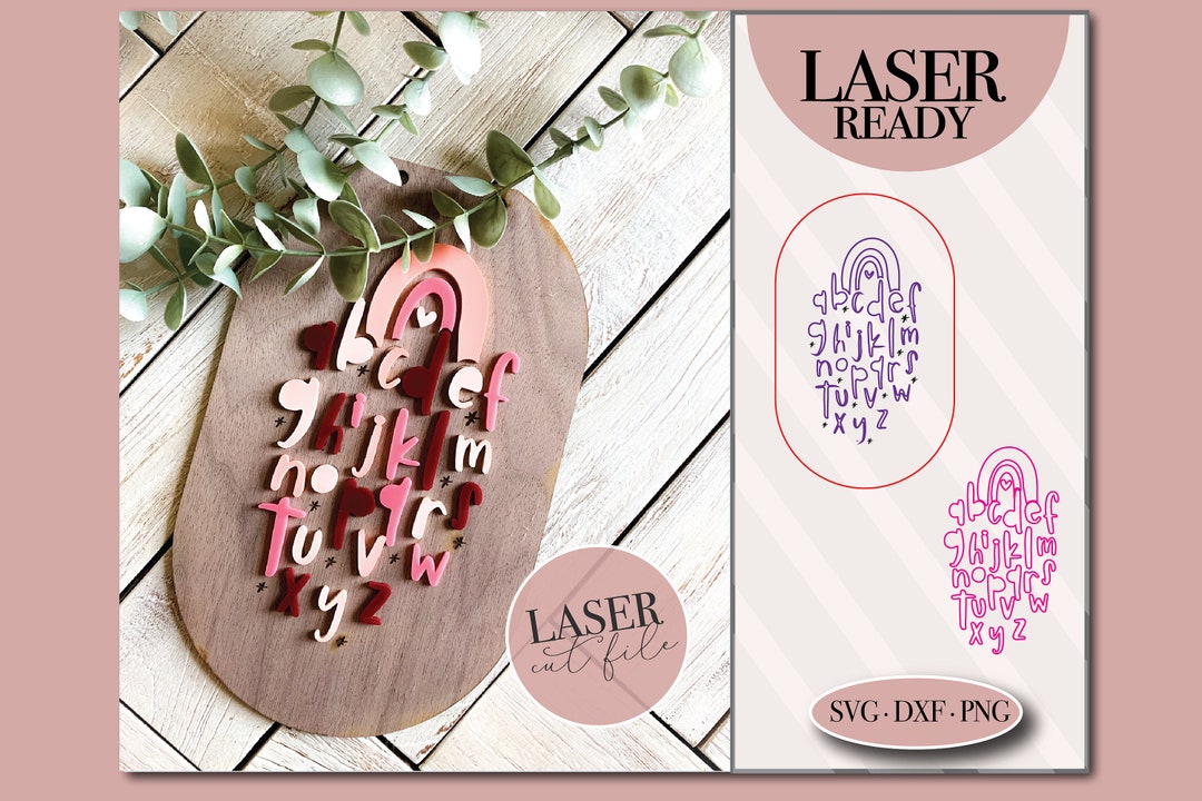 ABC Wall Art SVG File, Alphabet Wall Art Laser Svg, Nursery Room Decor ...