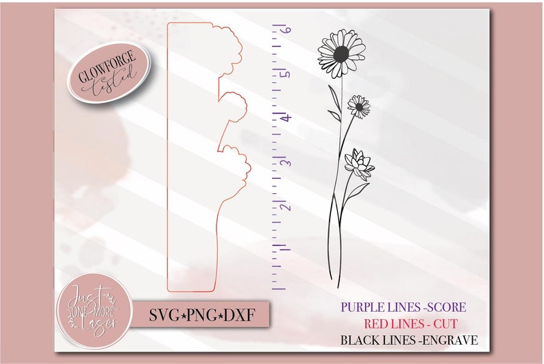 6 Ruler svg Floral Ruler svg Laser Cut Ruler Wooden | Etsy