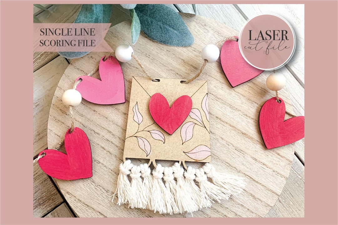 Valentines Day Macrame Garland Svg, Macrame Wall Hanging Svg ...