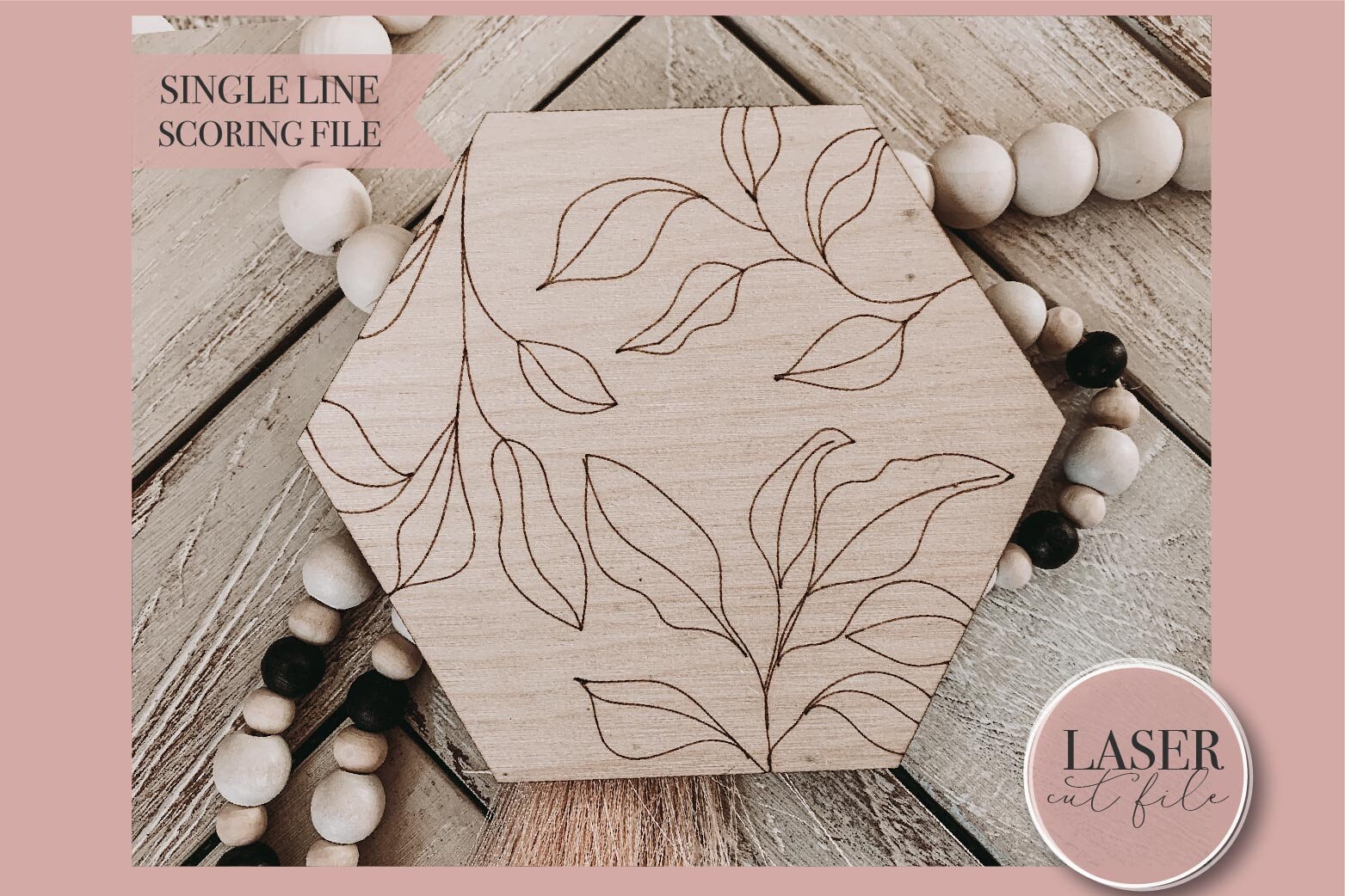 Hexagon Frame Svg Score File Laser Scoring File Floral | Etsy