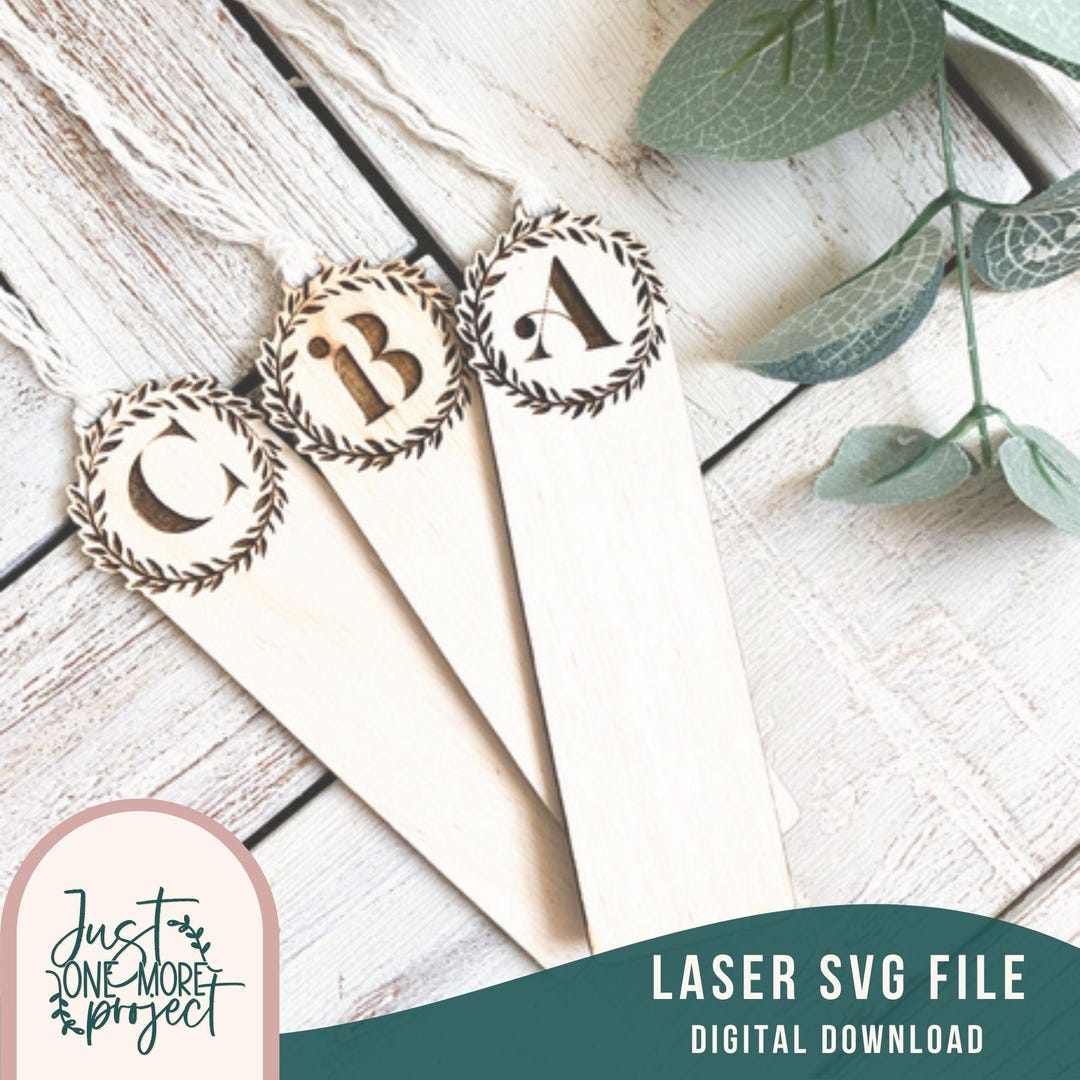 Boho Monogram Bookmarks Svg, Laser Bookmark Svg, Custom Bookmark Svg ...