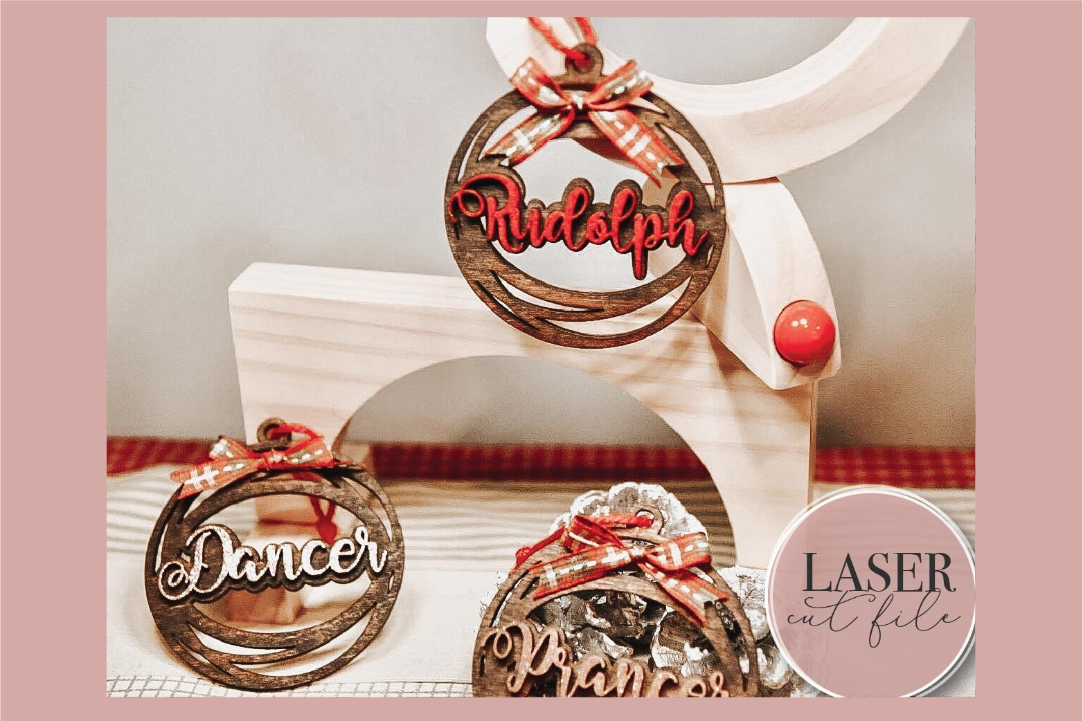 Reindeer Ornaments Svg Reindeer Ornament Set Christmas - Etsy