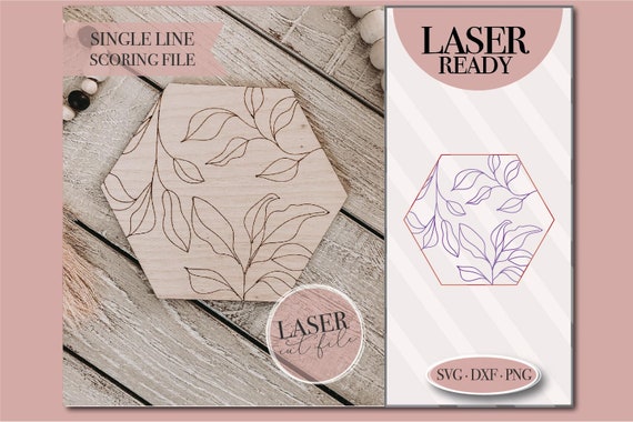 Digital Art & Collectibles Score File Laser Glowforge ready Hexagon ...