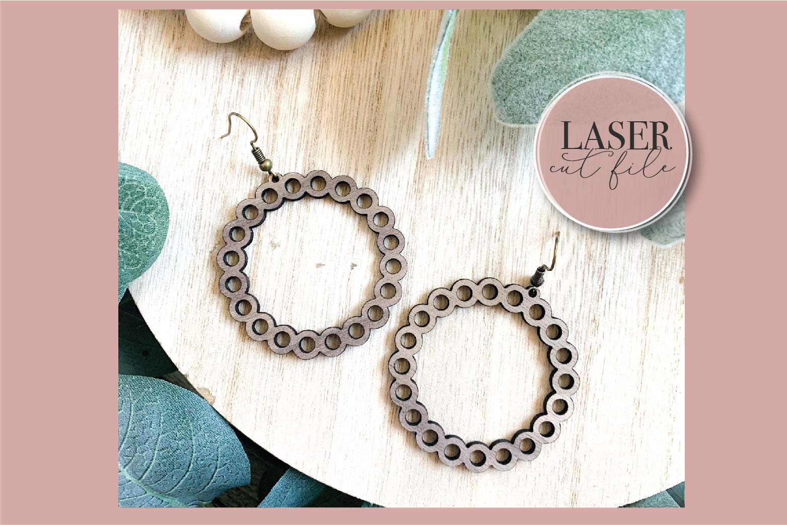 Hoop Laser Earrings Svg Wood Earrings Svg Leather Earring - Etsy