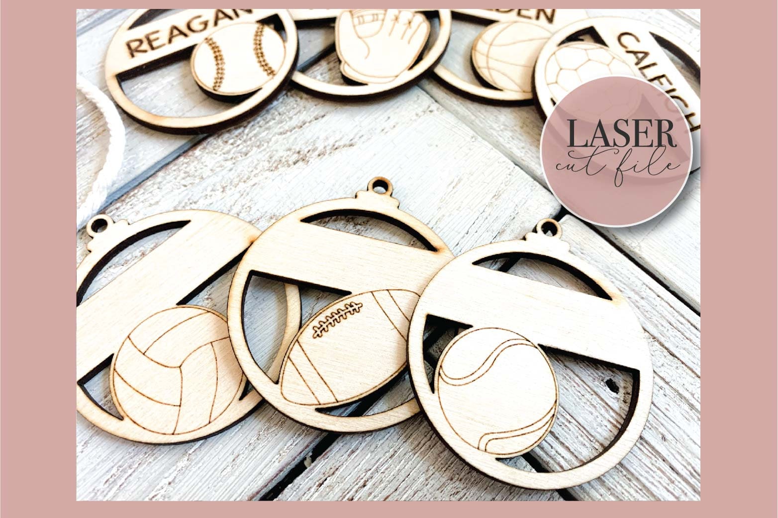 Sports Ornaments SVG Laser Sports Ornament Bundle Christmas - Etsy
