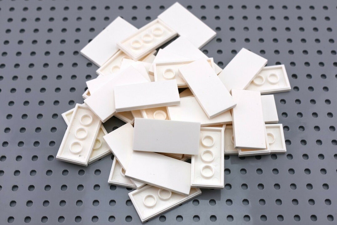 TCM BRICKS White 2x4 Tile Smooth Flat Finishing X50 Compatible Parts ...