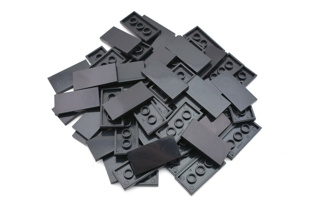 TCM BRICKS Black 2x4 Tile Flat Smooth Finishing X25 Compatible Parts ...