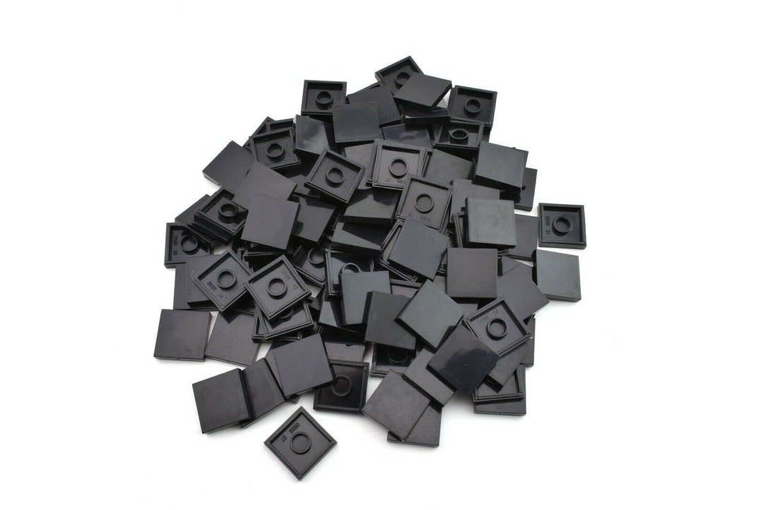 TCM BRICKS Black 2x2 Tile Smooth Finishing Flat X50 Compatible Bricks ...