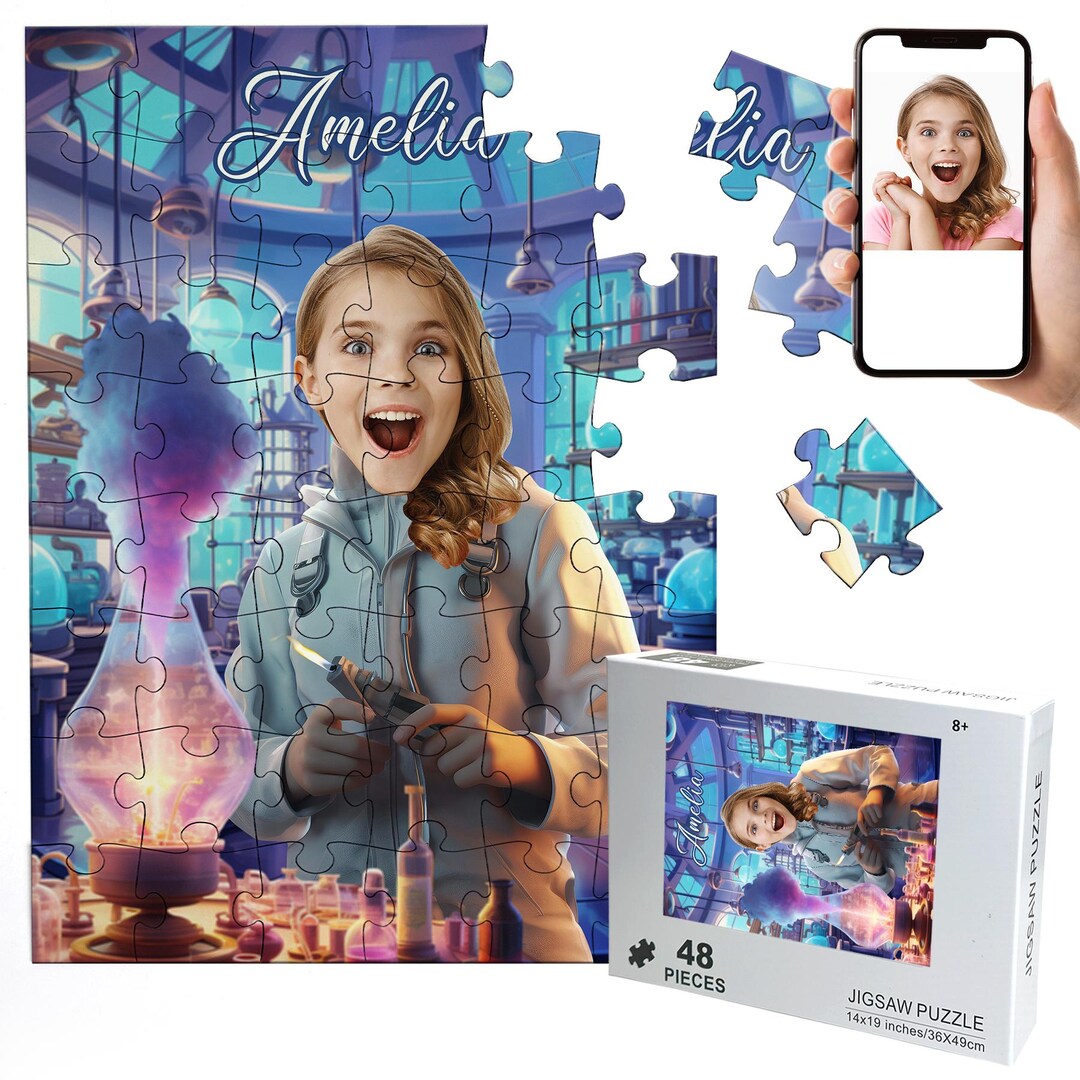 Kids Jigsaw Puzzles From Photos, Girl Scientist Photo Custom Puzzle ...