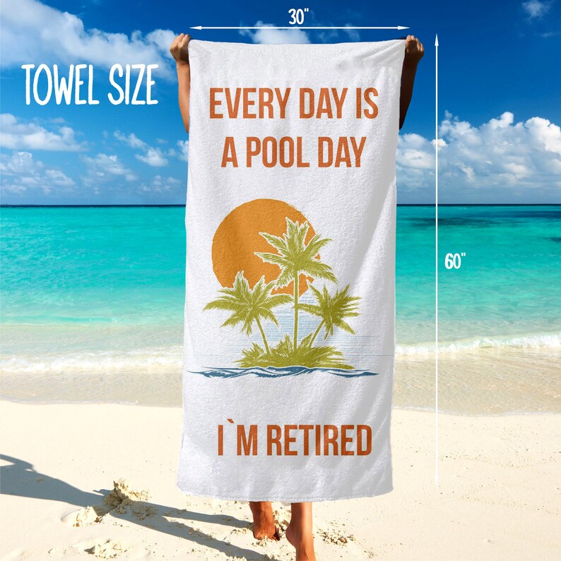 I'm Retired Beach Towel, Retirement Gift for Men/women - Etsy