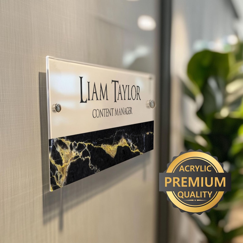 Personalized Acrylic Name Plate: Office Door Sign, Business Signage - Etsy