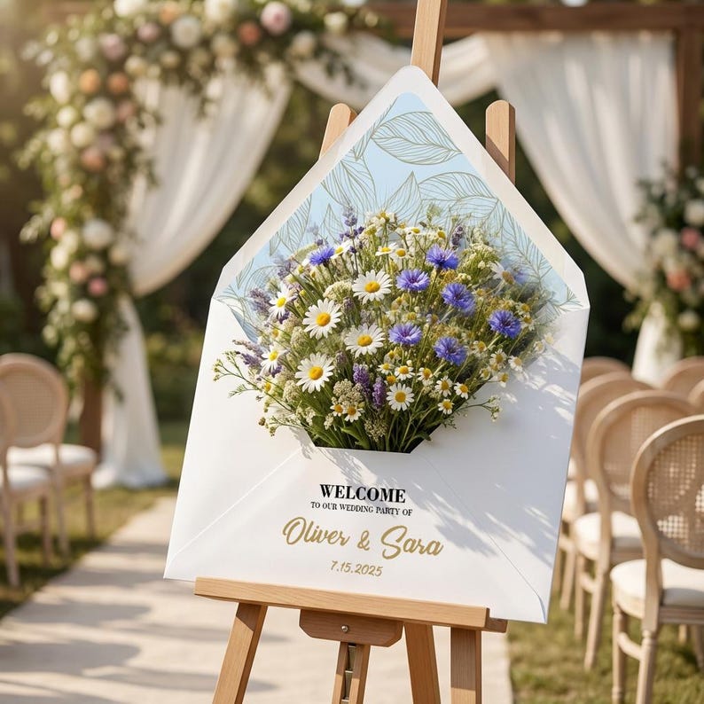 Unique 3D Wedding Welcome Sign – Personalized Envelope Design With ...
