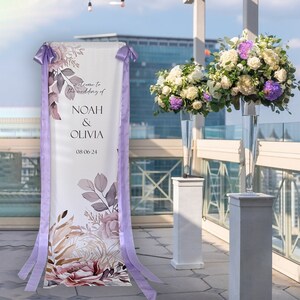 Fabric Welcome Sign, Ceremony Welcome Cloth Banner With Bows, Custom ...