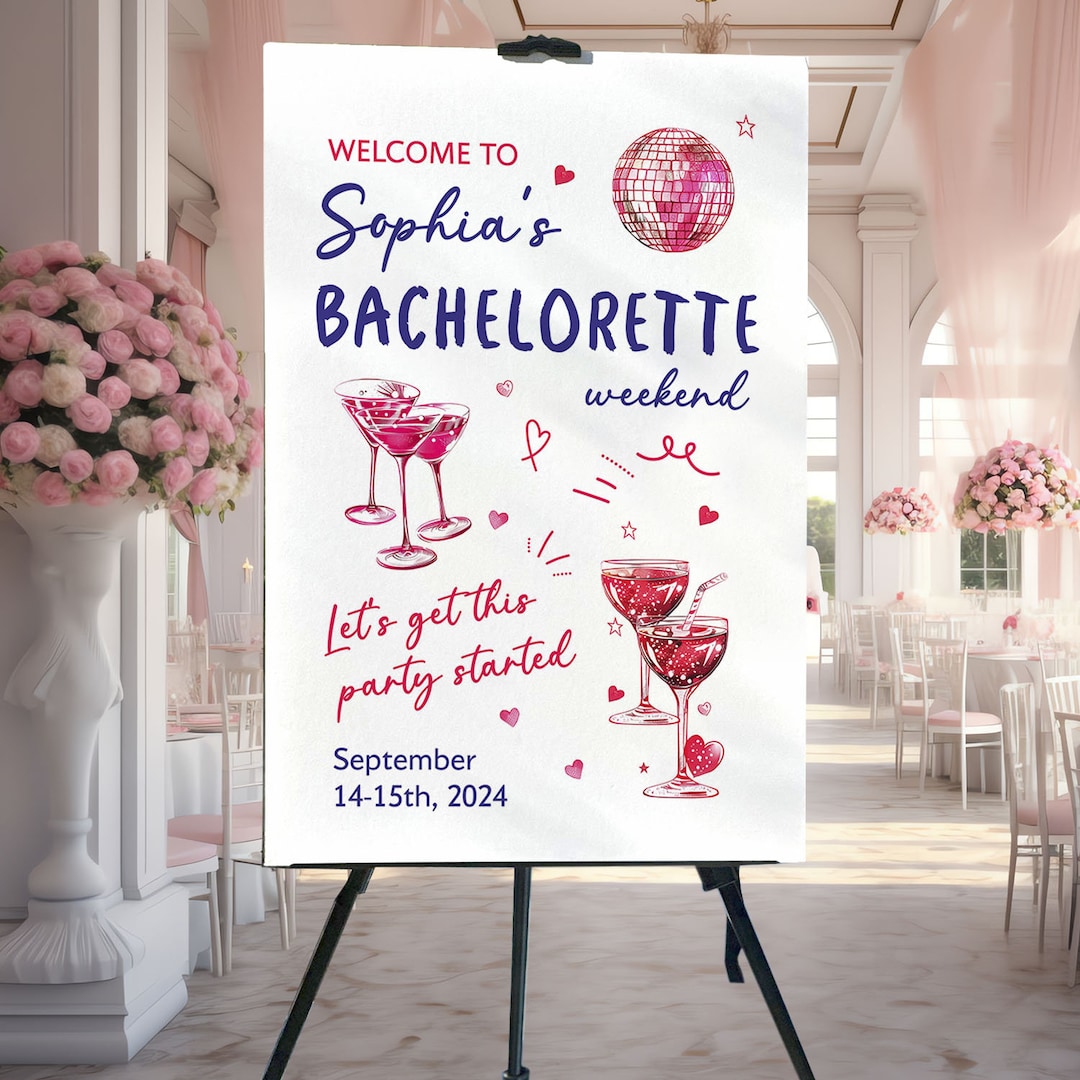 Bachelorette Party Welcome Sign, Bachelorette Weekend Decorations ...