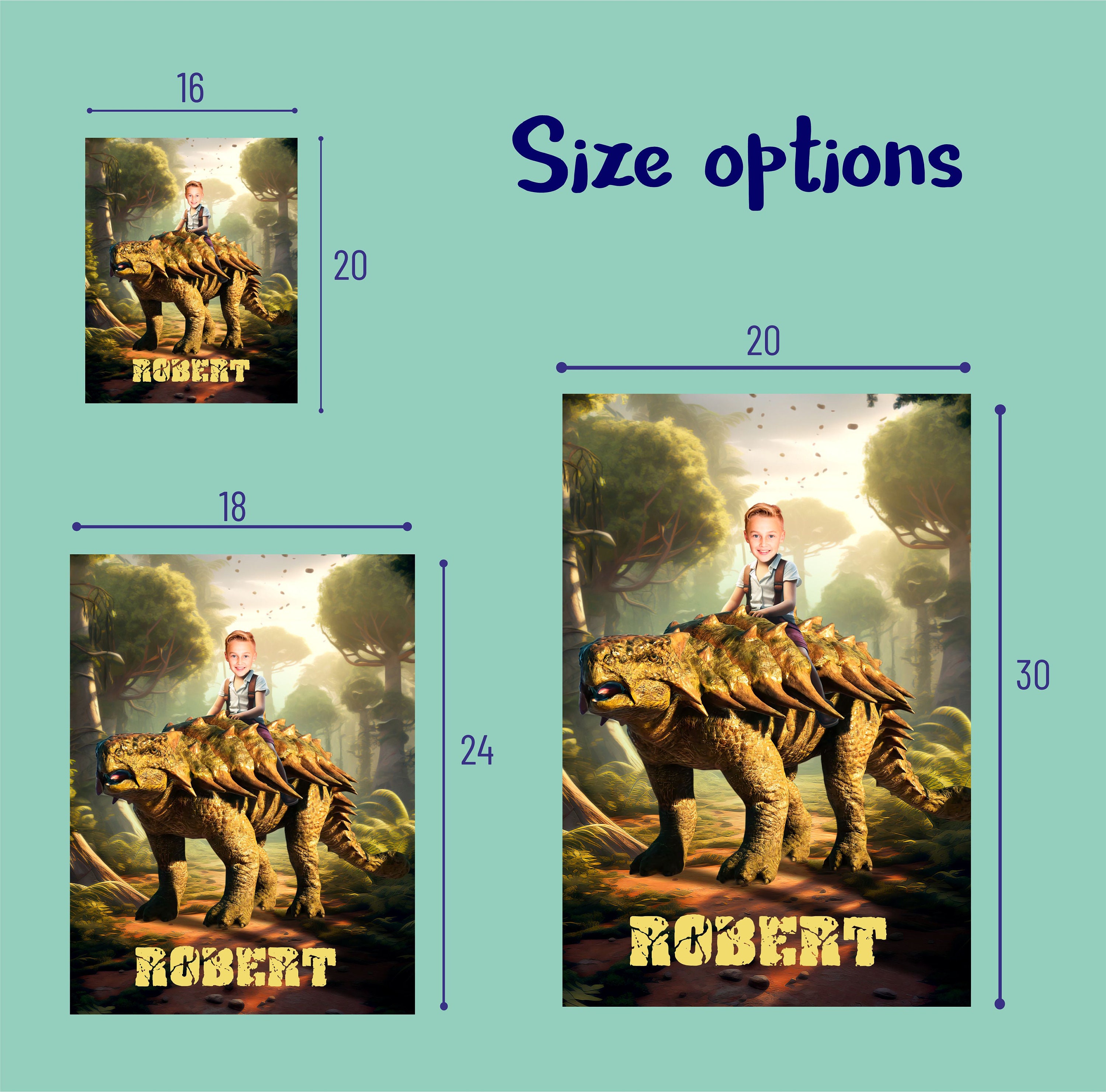 Ankylosaurus Personalized Photo Poster: Dinosaur Birthday Gift - Etsy