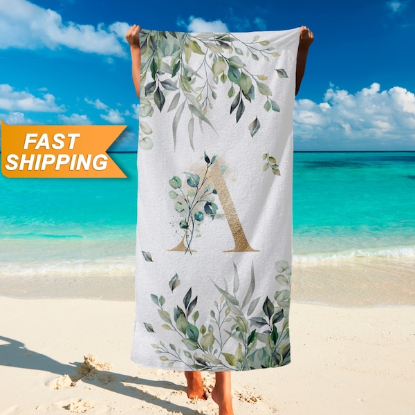 Initial Beach Towel - Etsy