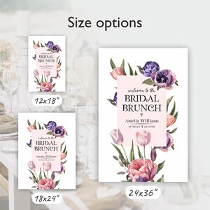 Custom Floral Bridal Brunch Welcome Sign, Bridal Shower Poster PVC ...