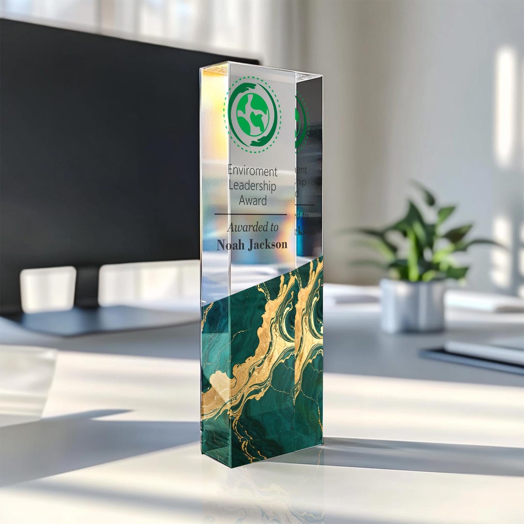 Custom Award Corporate Gift, Personalized Clear Award Plaque, Trophy ...