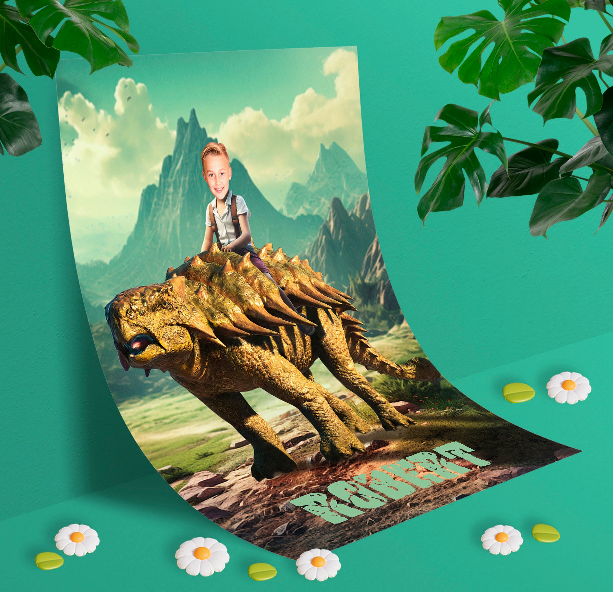 Ankylosaurus Personalized Photo Poster: Dinosaur Birthday Gift - Etsy
