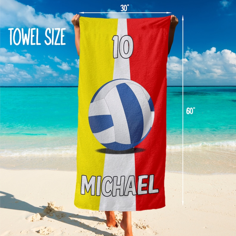 Volleyball Beach Towel Personalized Volleyball Team Towels - Etsy