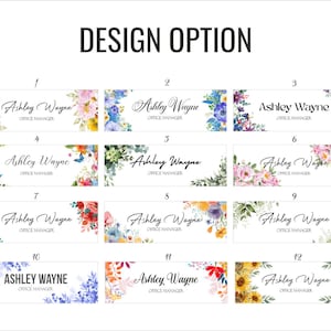 Desk Name Plate Custom, Floral Design Personalized Sign, Acrylic ...
