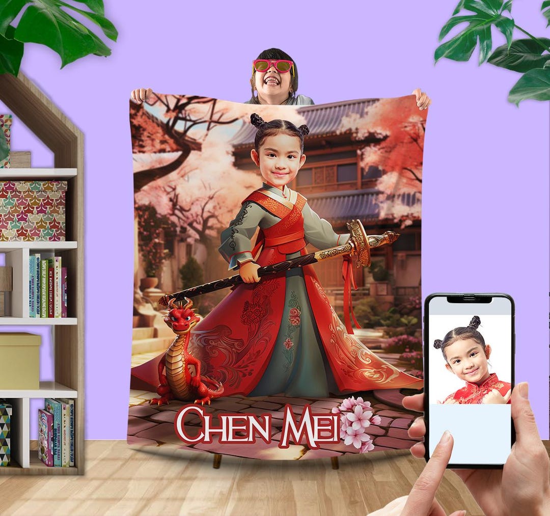 Fairy Tale Princess Blanket, Kids Custom Blanket Girl Gifts, Blanket ...