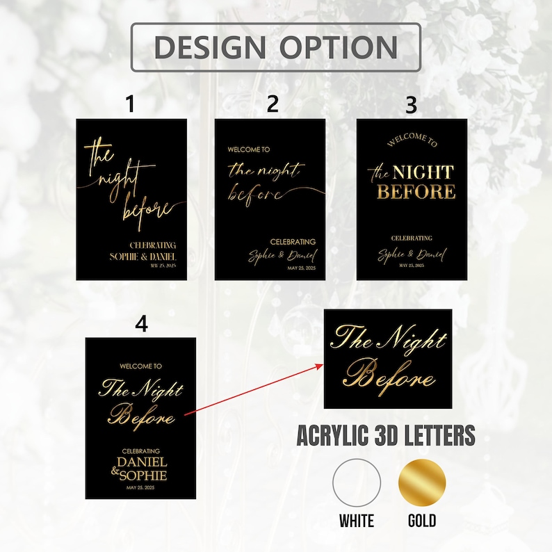Luxury Black Acrylic Wedding Sign With 3D Gold Mirror Letters - Etsy