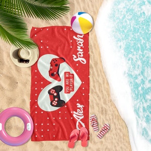 Custom Gaming Beach Towel, Video Game Towels - Personalized Gamer Towel ...