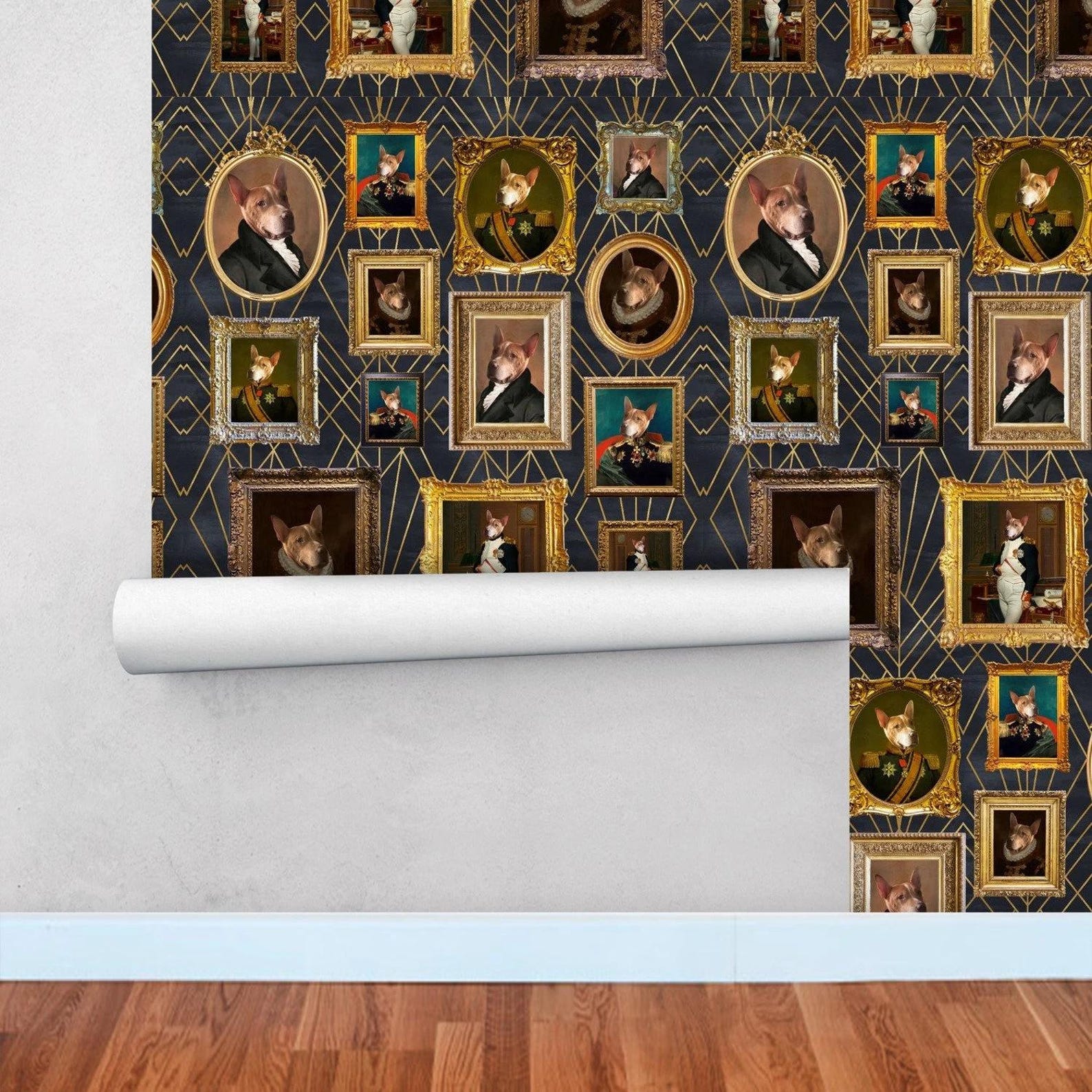 Custom Pet Portrait Wallpaper | Pets Photo Removable Wallpaper | Peel ...