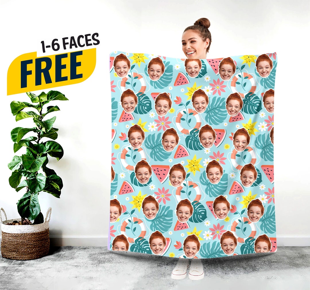 Custom Face Blanket: Personalized Photo Minky or Sherpa Blanket - Etsy