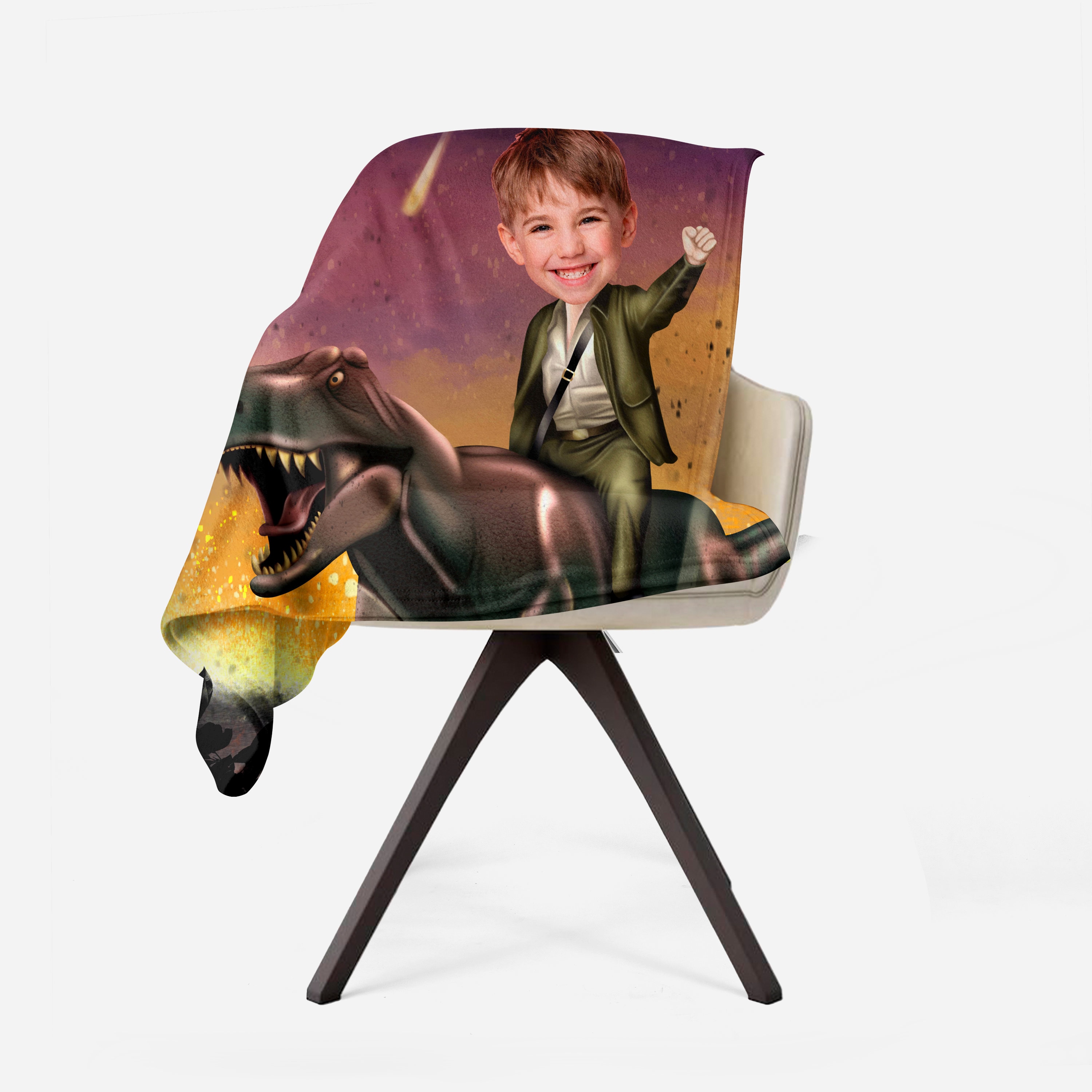 Personalized Dinosaur Blanket T-rex Custom Photo Face Blanket - Etsy