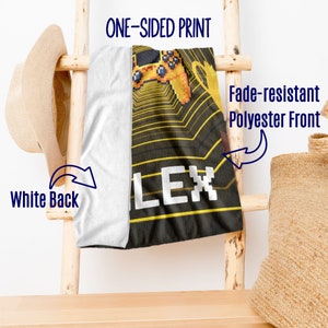 Custom Gaming Beach Towel, Video Game Towels - Personalized Gamer Towel ...