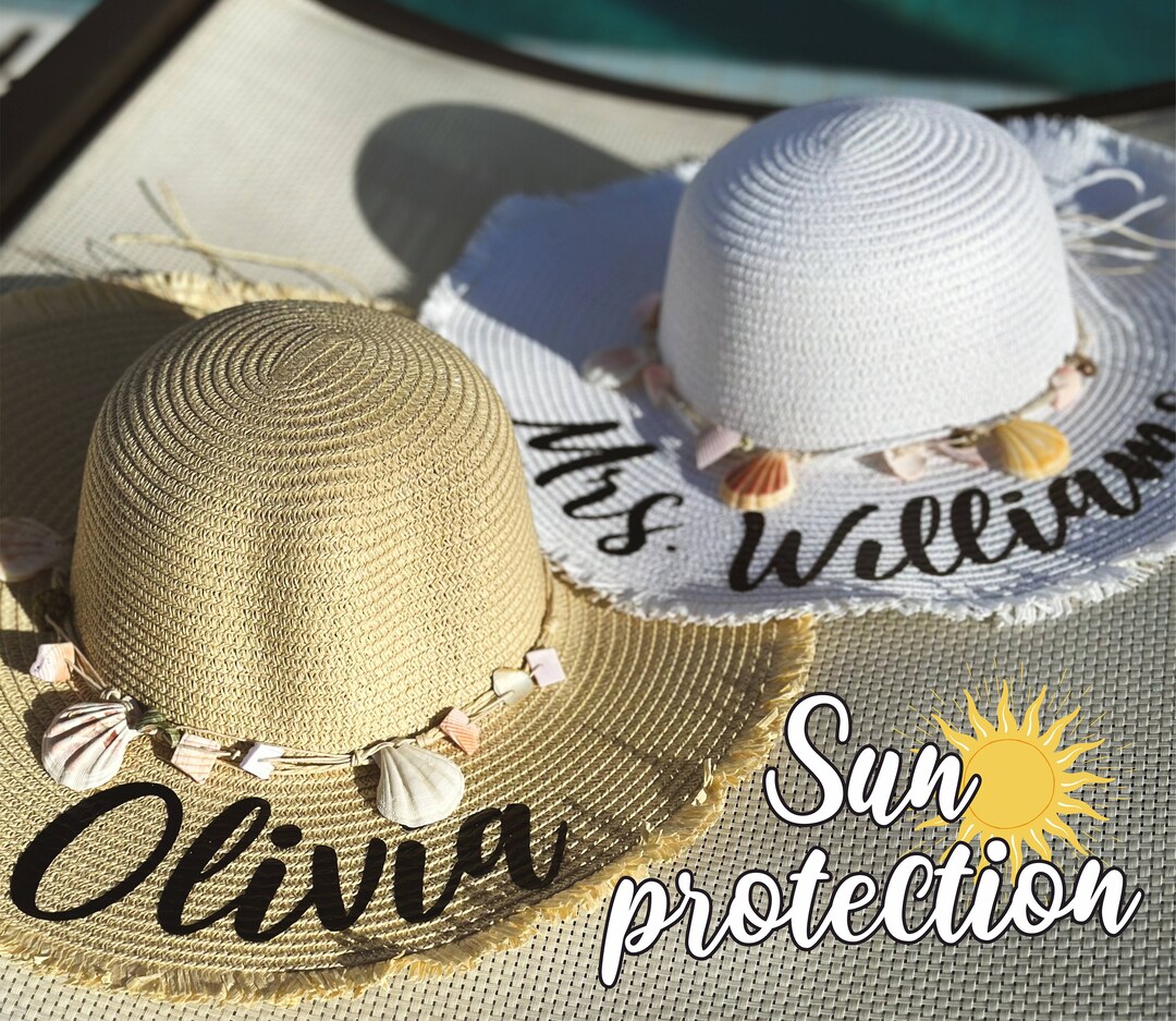 Personalized Floppy Beach Hat for Bachelorette Party, Custom Sun Hat ...