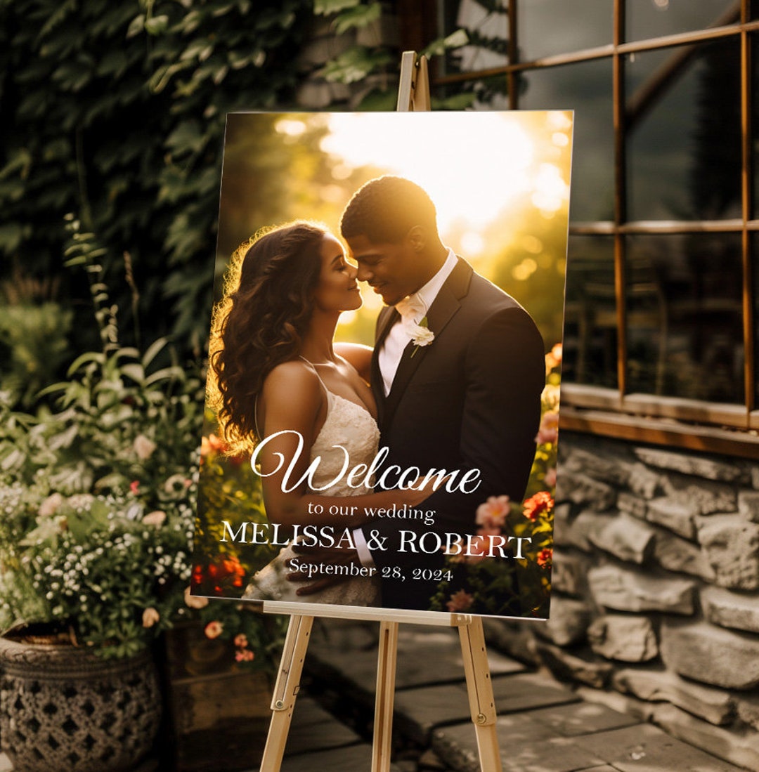 Custom Photo Wedding Welcome Sign: Acrylic, PVC, or Paper - Etsy