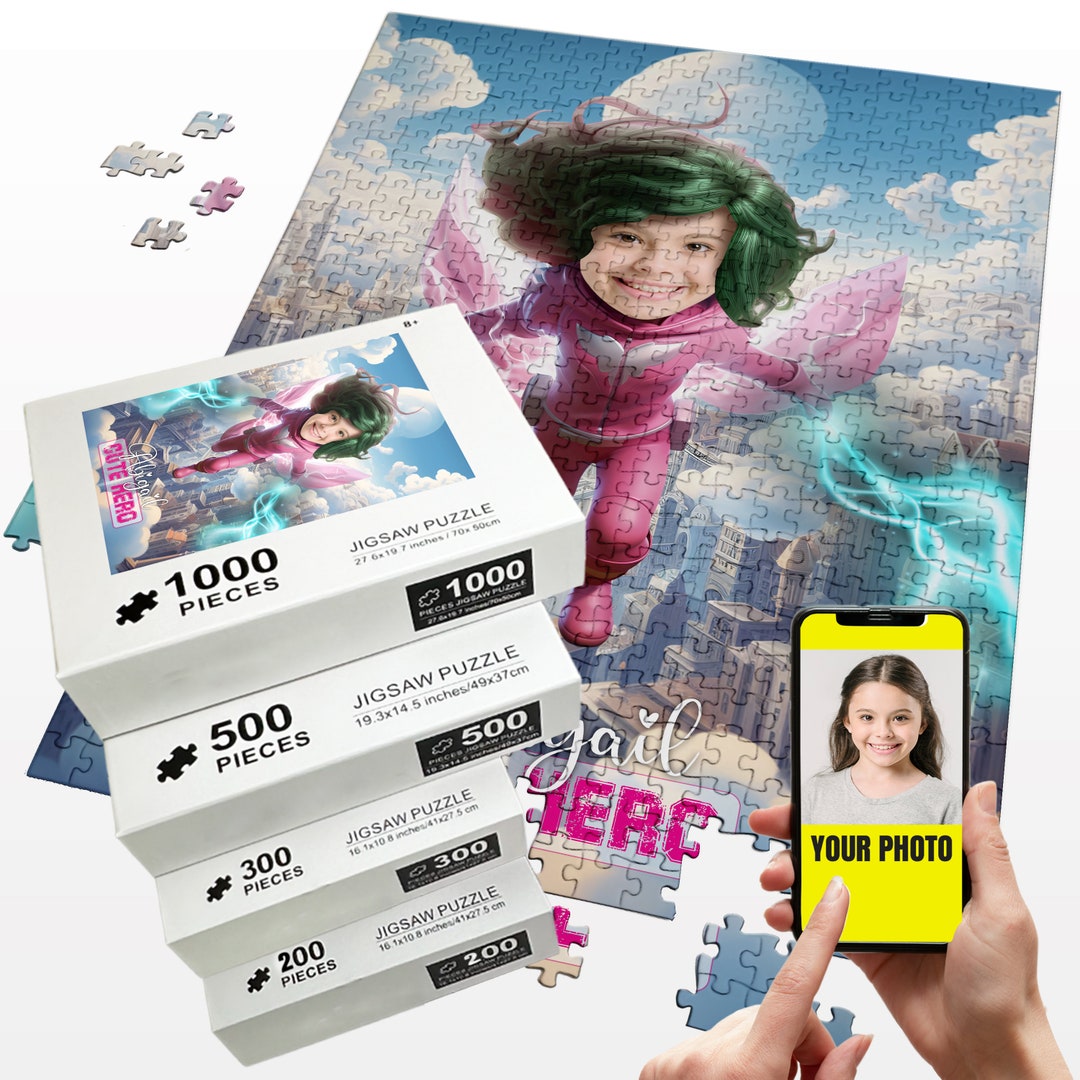 Superhero Portrait Puzzle From Photo, Kids Personalized Puzzle With ...