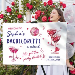 Bachelorette Party Welcome Sign, Bachelorette Weekend Decorations ...