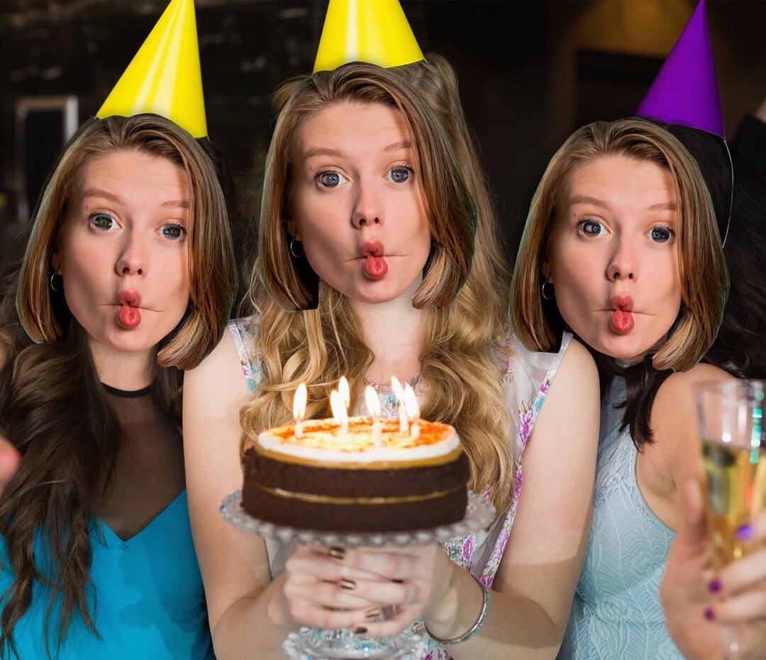 Personalized Photo Face Masks: Wedding, Birthday Party Props - Etsy