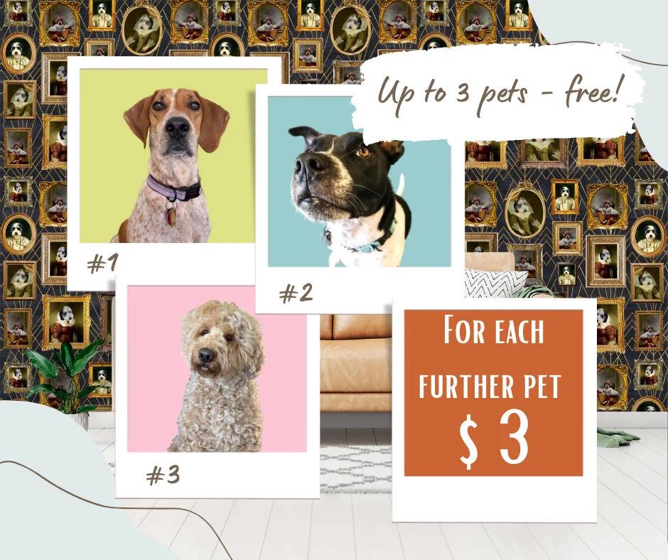 Custom Pet Portrait Wallpaper | Pets Photo Removable Wallpaper | Peel ...
